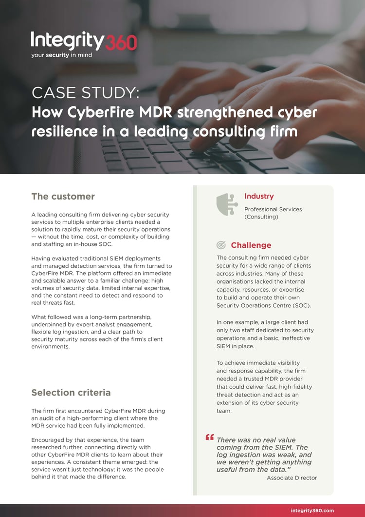 CyberFire MDR by Integrity360 | Managed Detection & Response Solution